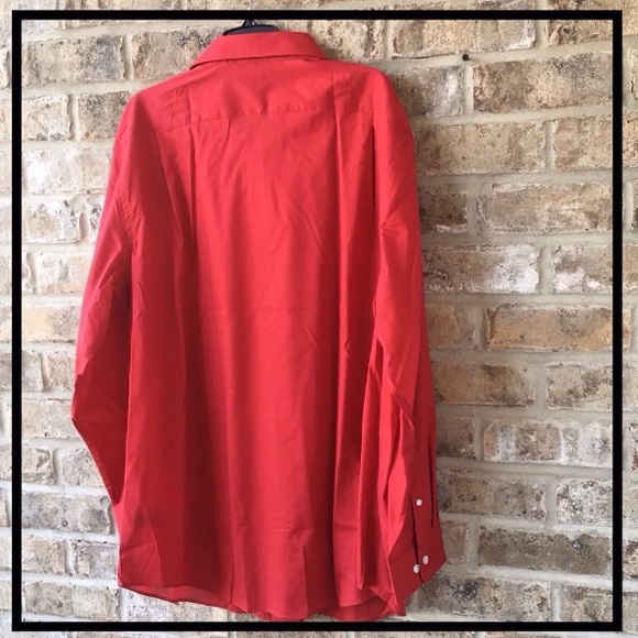 croft & barrow | Shirts | Mens Dress Shirt In Red Long Sleeve 3435 Neck ...